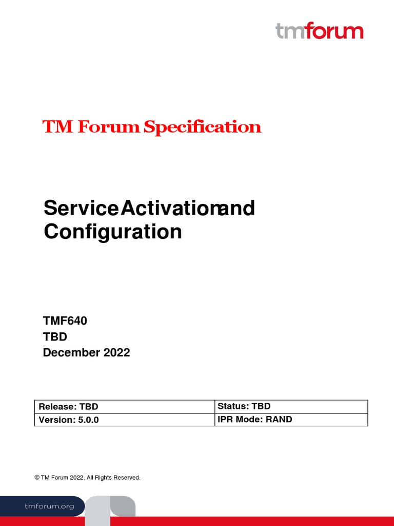 TMF640-Service Activation and Configuration-V5.0.0 | PDF | Identifier ...