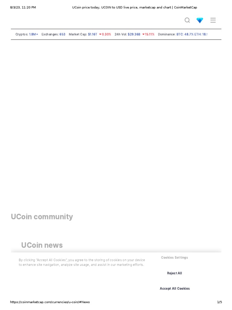UCoin Price Today, UCOIN To USD Live Price, Marketcap and Chart - CoinMarketCap | PDF | Http ...