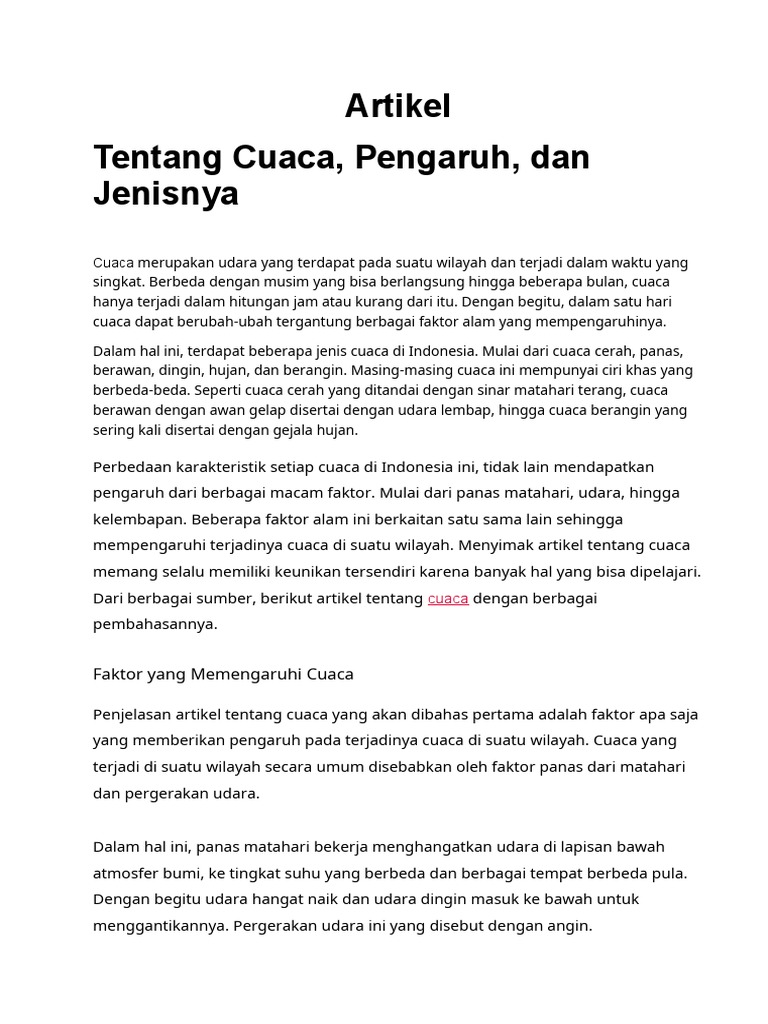 Artikel CUACA | PDF | Sains & Matematika
