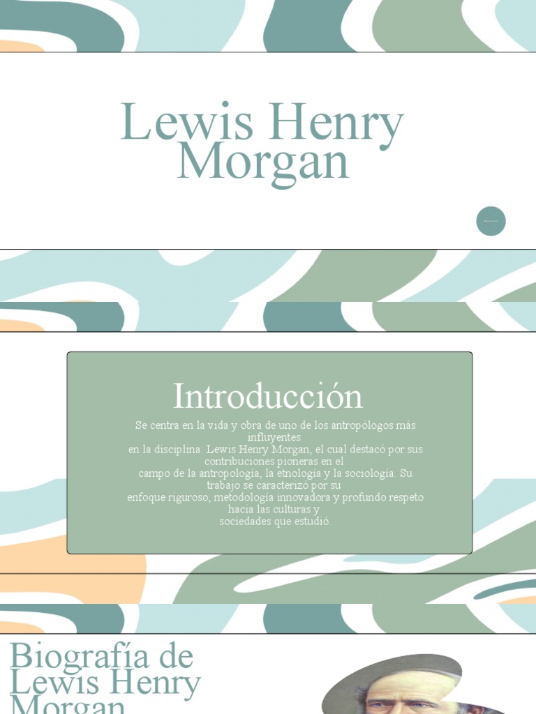 Presentación de Lewis Morgan 1 | PDF | Antropología | Evolución ...