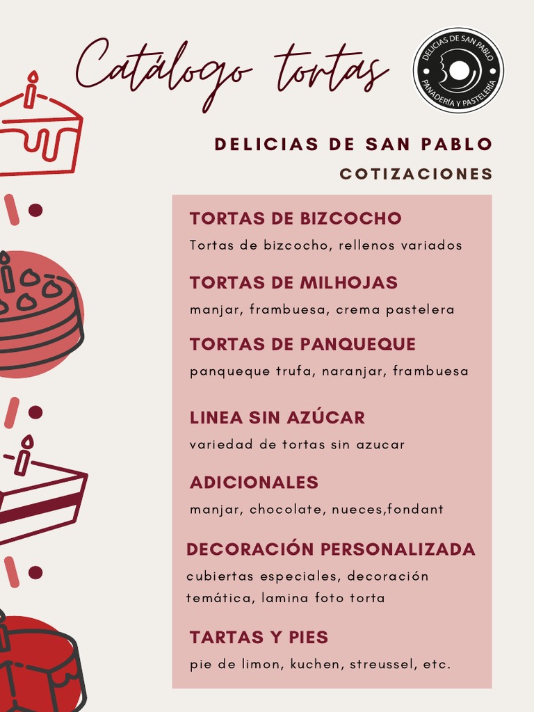Catalogo Tortas 05-2022 | PDF | Alimentos | Pasteles