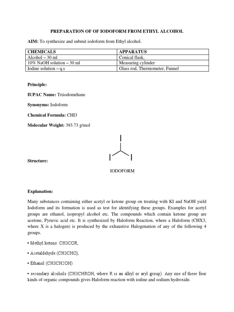 Experiment 3 | PDF | Ethanol | Iodine