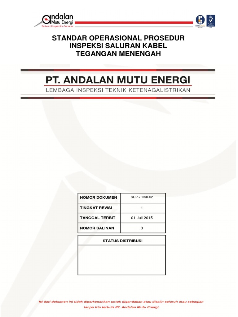 Sop-Saluran Kabel TM | PDF
