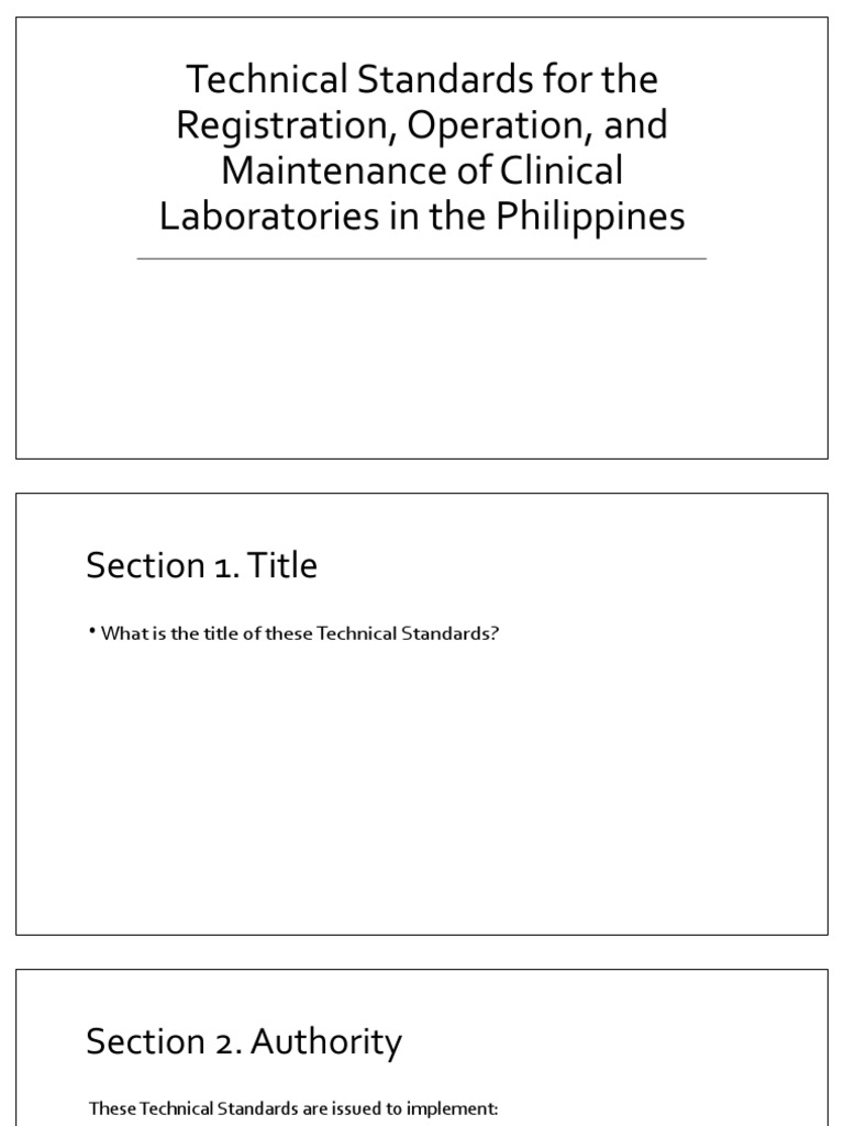 H. Clinical Laboratory Laws (Technical Standards) | Download Free PDF ...