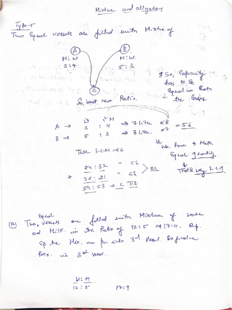 Mixture and Alligation | PDF