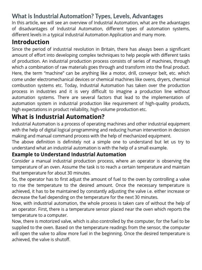 What Is Industrial Automation | PDF | Automation | Programmable Logic Controller