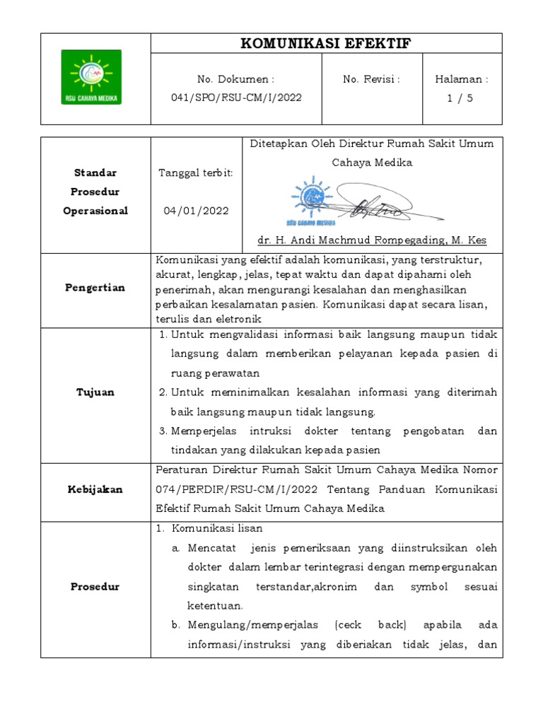 Spo Komunikasi Efektif | PDF