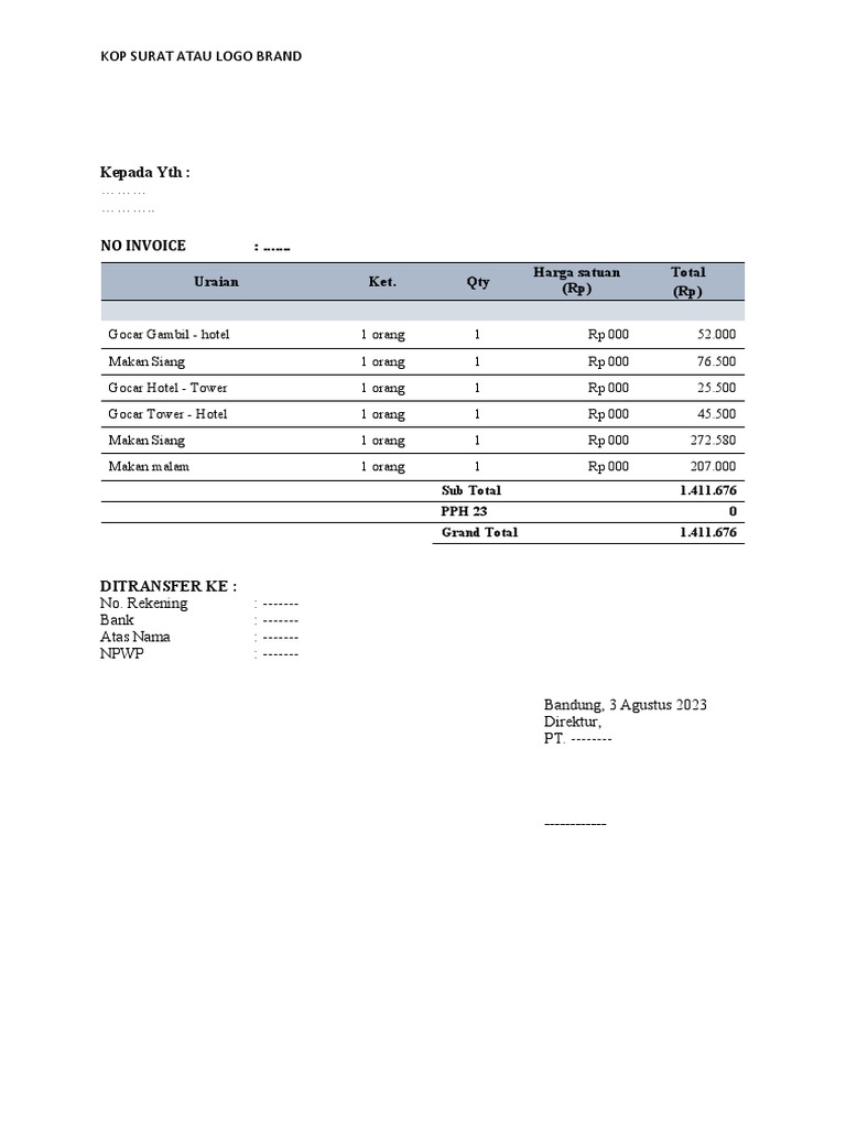 Contoh Invoice | PDF