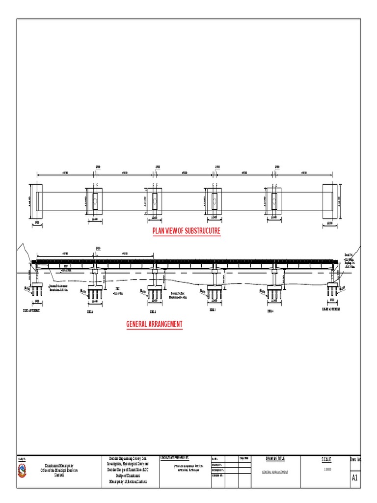 3.Substructure Ranibas Kamala khola 5x49.5m-GENERAL ARRANGEMENT | PDF