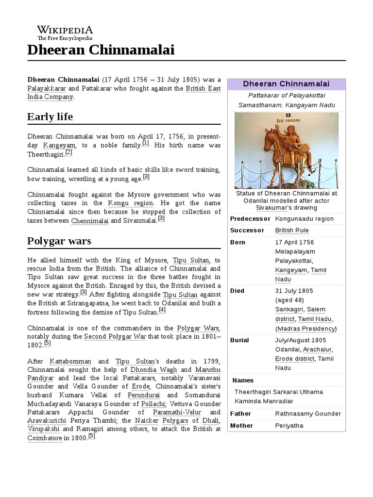 Dheeran Chinnamalai | PDF