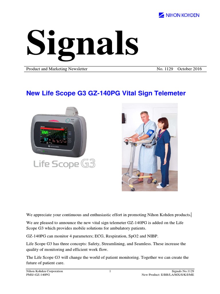 Signals: New Life Scope G3 GZ-140PG Vital Sign Telemeter | PDF ...