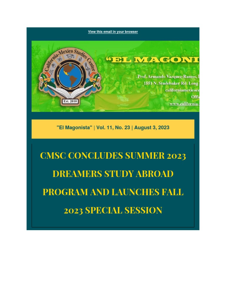 El Magonista - CMSC Concludes 2023 Dreamers Study Abroad Program and Launches Fall 2023 Special ...