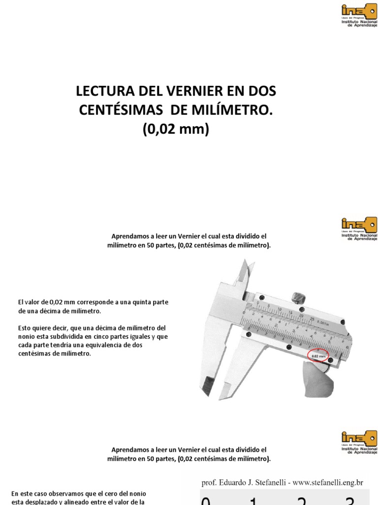 El Vernier Lectura 0.02 MM | PDF | Metrología