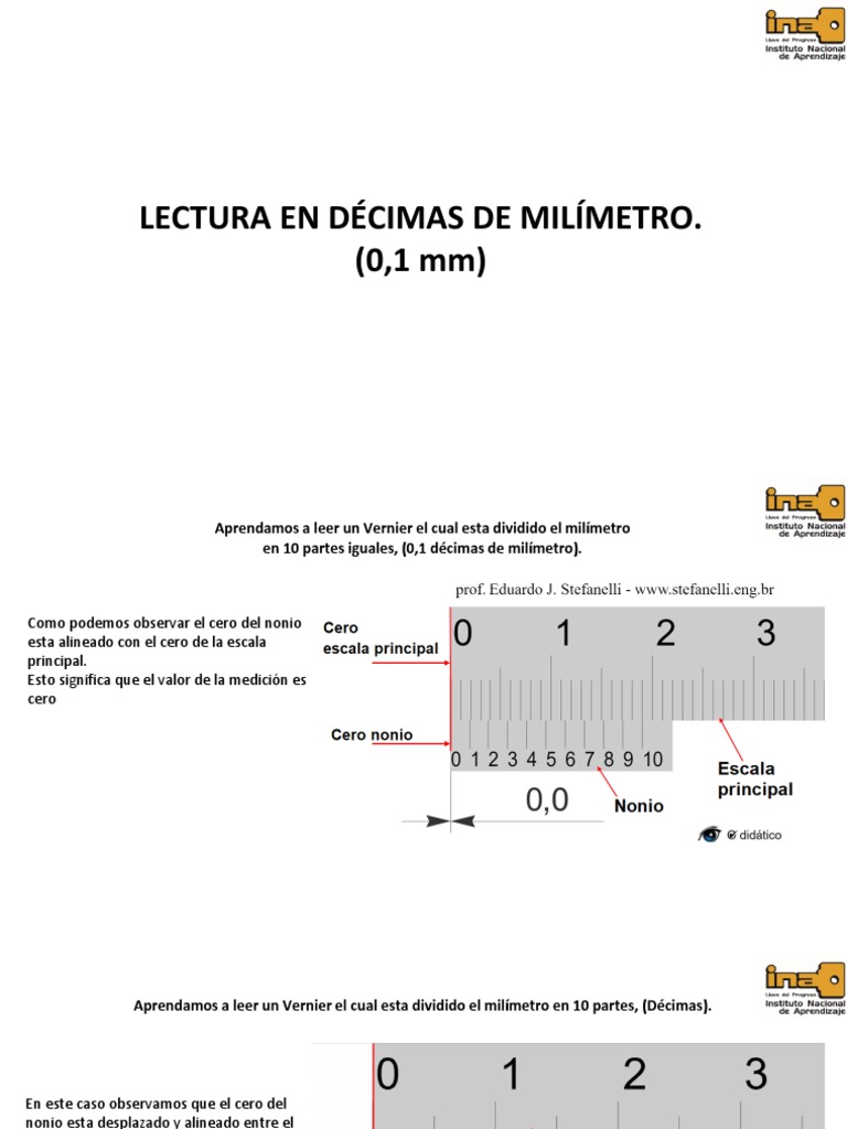 El Vernier Lectura 0.1 MM | PDF