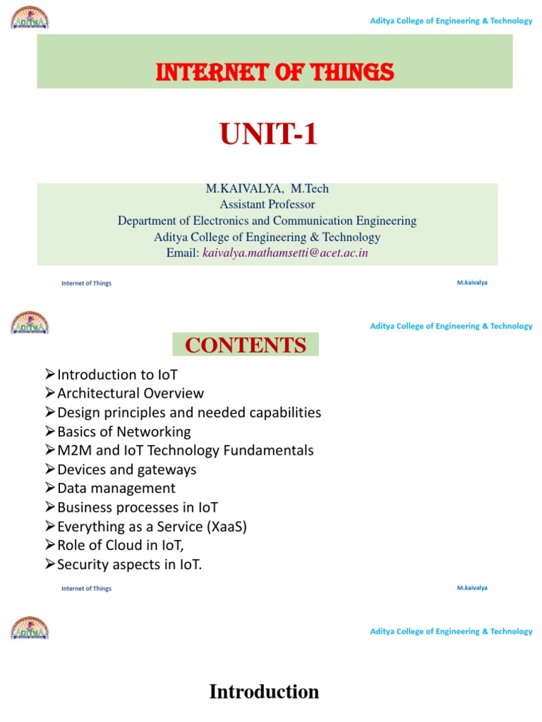 IoT R19 Unit 1 | PDF | Internet Of Things | Computer Network