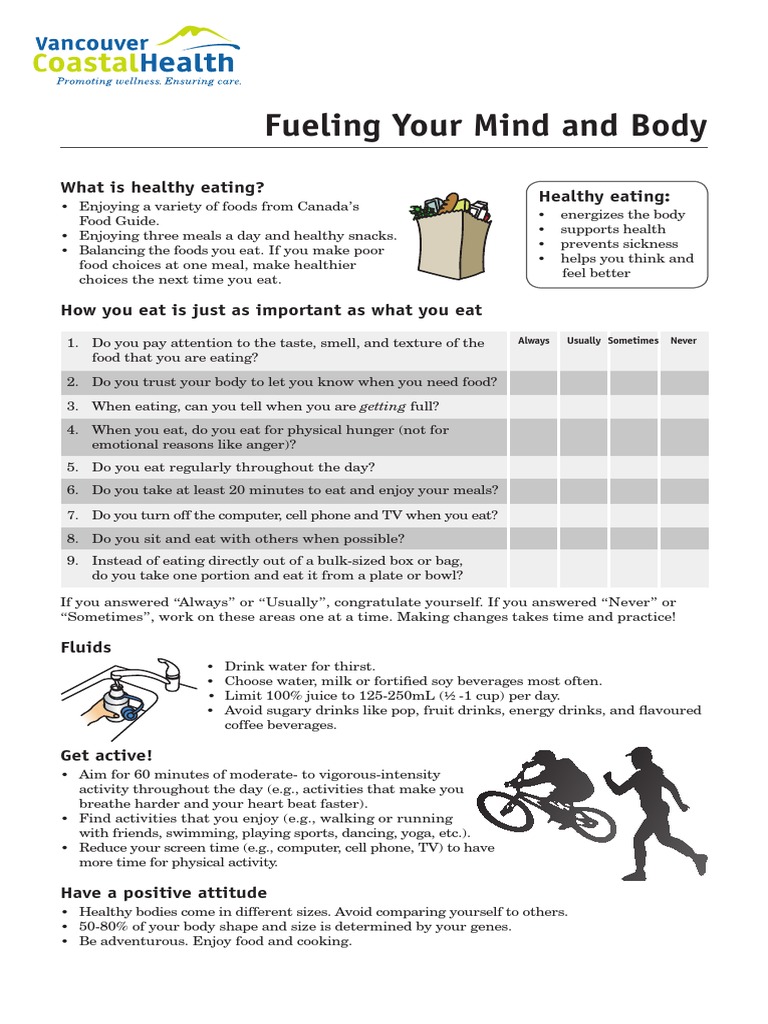 Fueling Your Mind and Body | PDF | Lunch | Eating