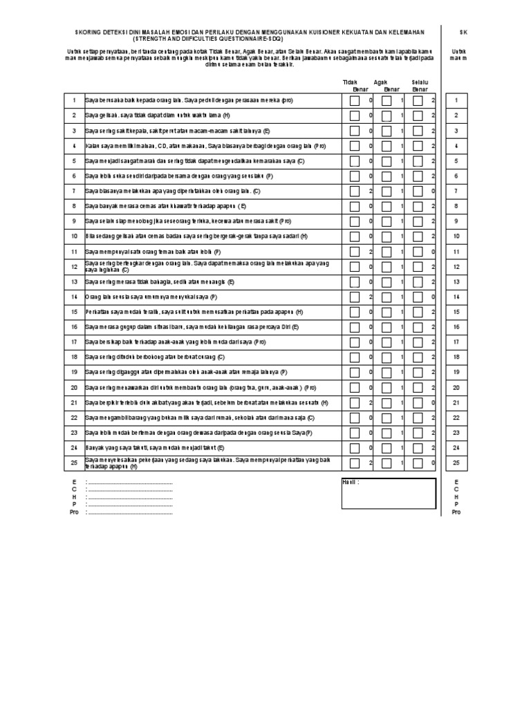 SDQ Print Minimize | PDF
