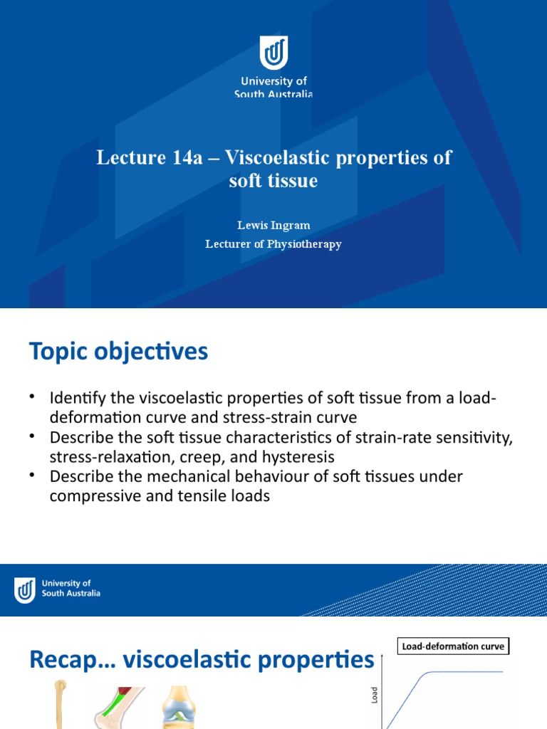 Lecture 14a - Viscoelastic Properties of Soft Tissue | PDF | Strength Of Materials | Deformation ...
