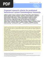 Criteria For Behavioural Variant FTD | PDF | Human Diseases And ...