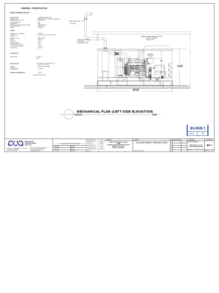 Diesel Generator Set Mechanical Plan | PDF