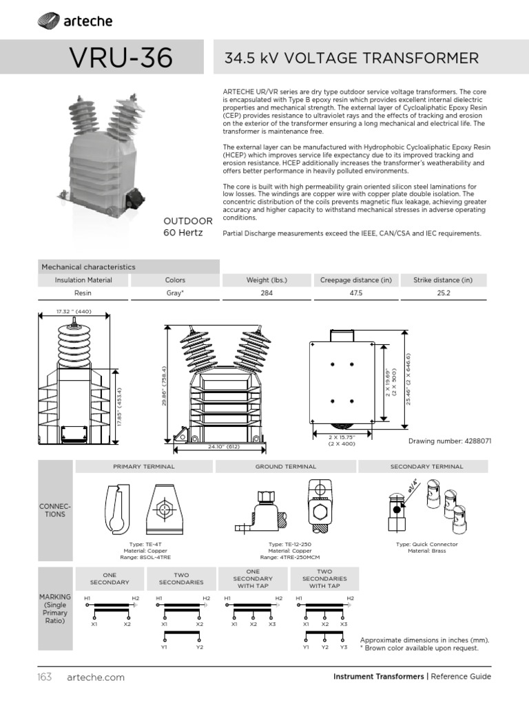 Arteche DS Vru-36 en | PDF | Transformer | Insulator (Electricity)