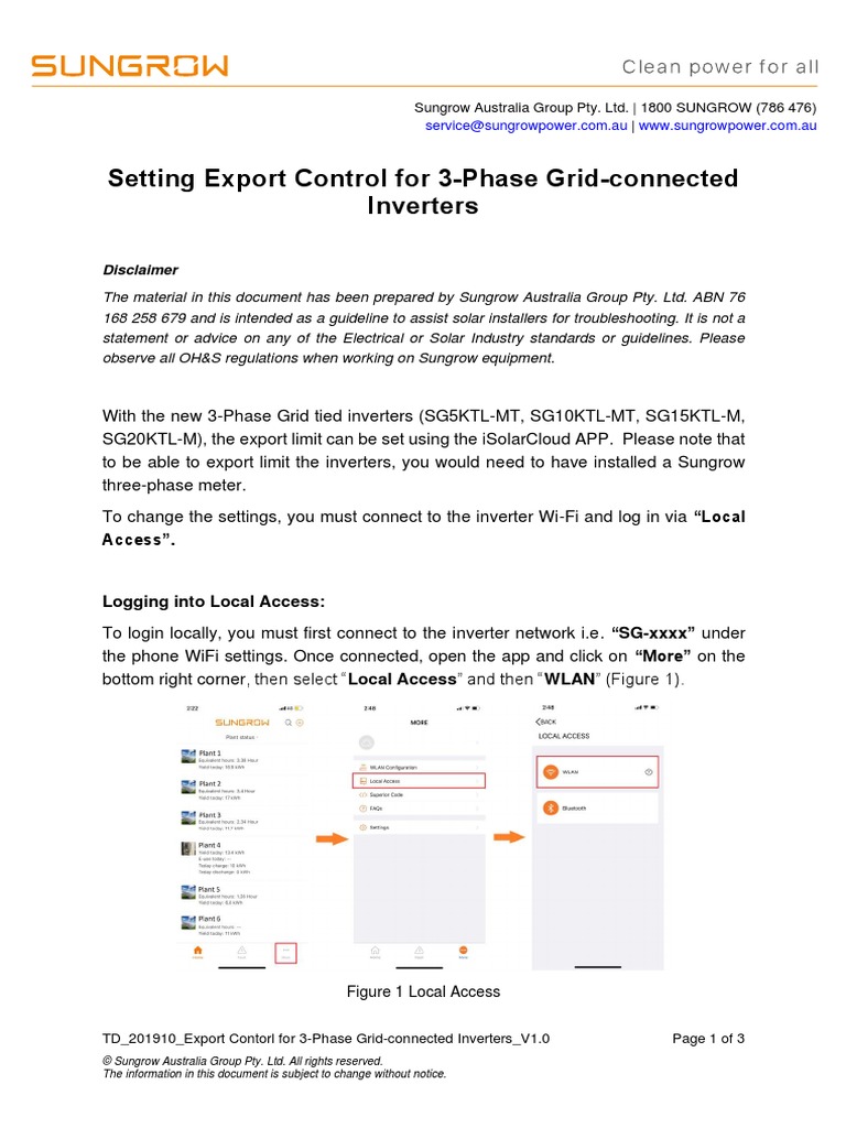 TD - 201910 - Export Contorl For 3-Phase Grid-Connected Inverters - V1.0 | PDF | Login | Wi Fi
