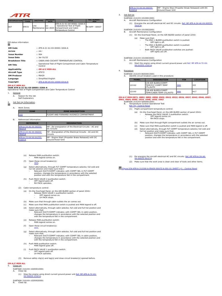 On A/C MSN All: Customization Aircraft Types Doctypes Revision Date ...