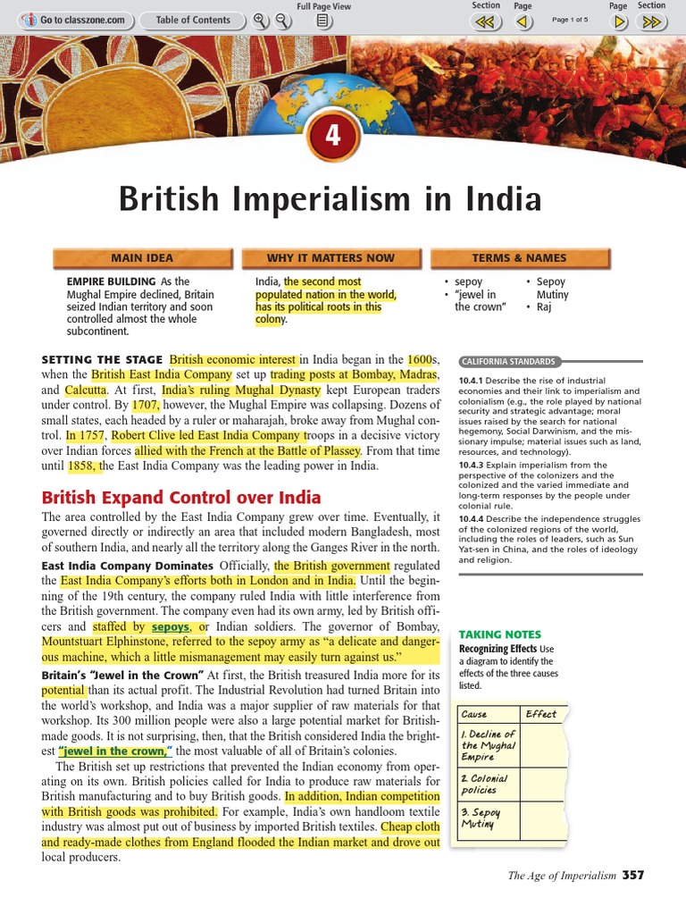British Imperialism in India | PDF | British Raj | Indian Rebellion Of 1857