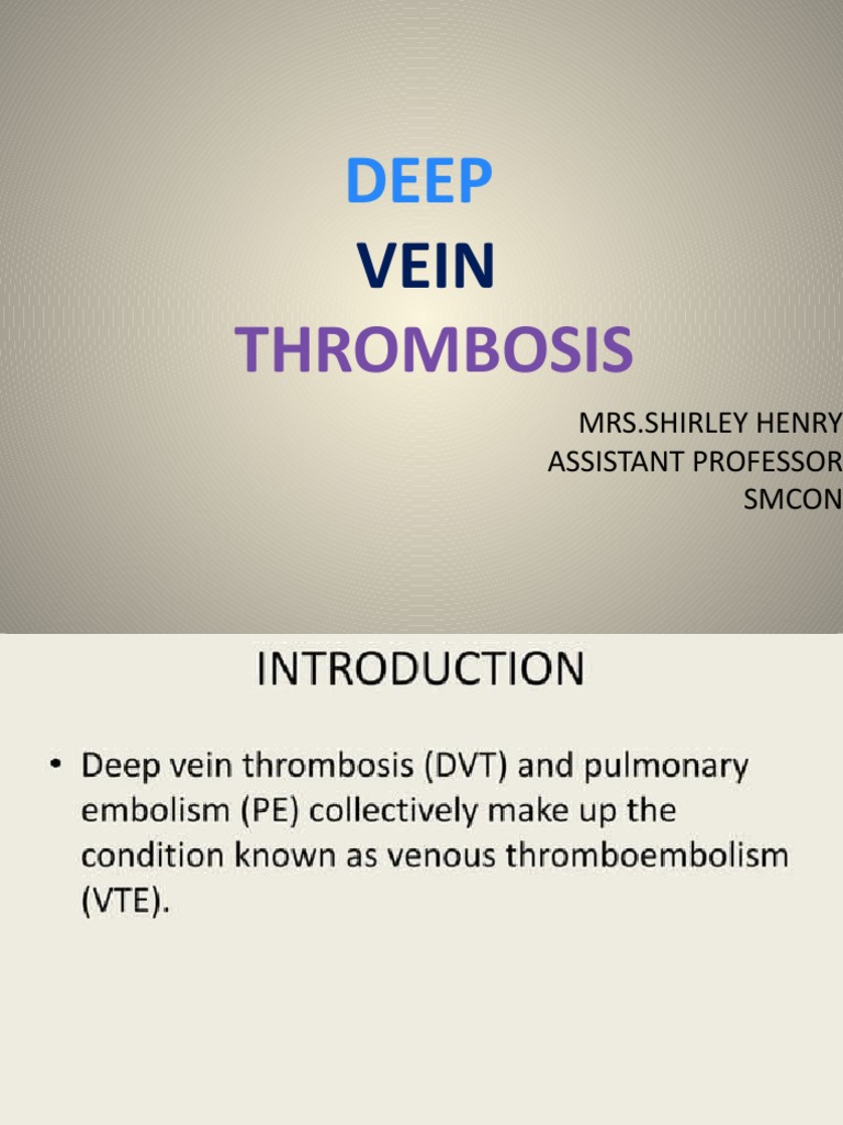 Deep Vein Thrombosis | PDF