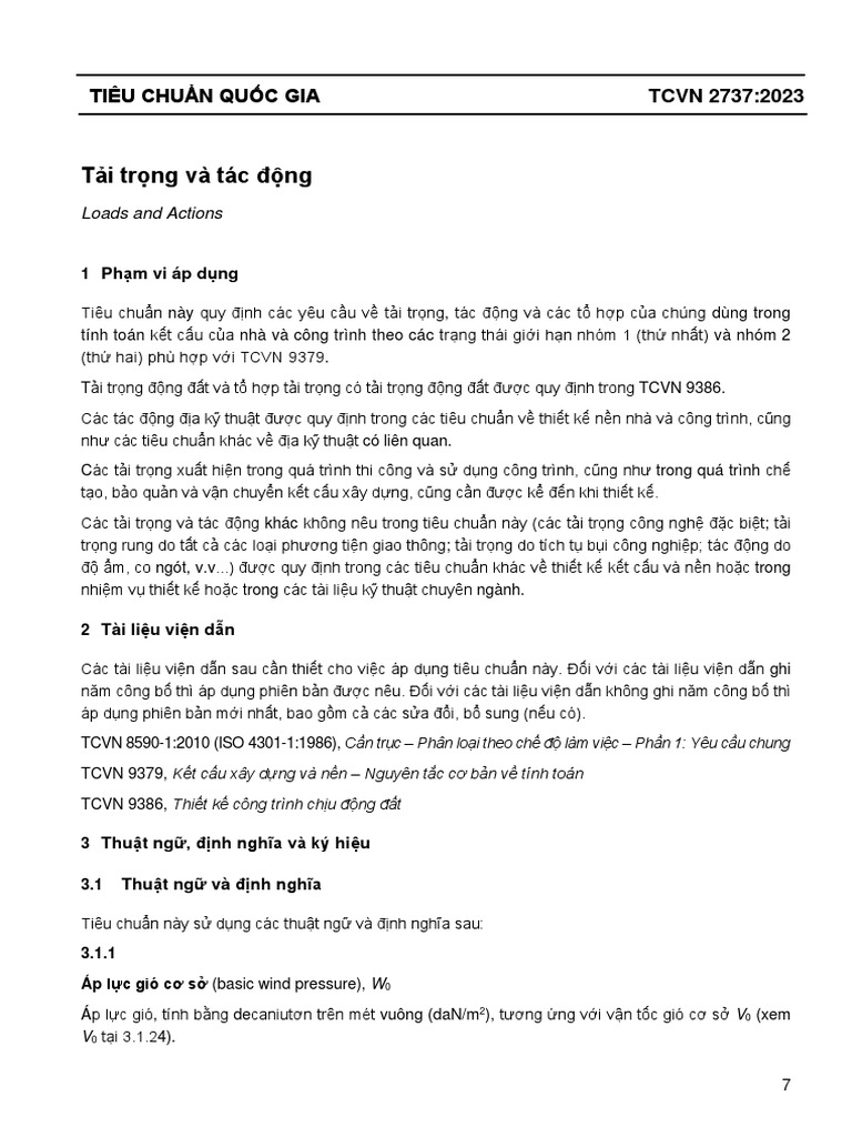 TCVN 2737-2023 Tai Trong Va Tac Dong - Ketcaupro - Com-6 | PDF