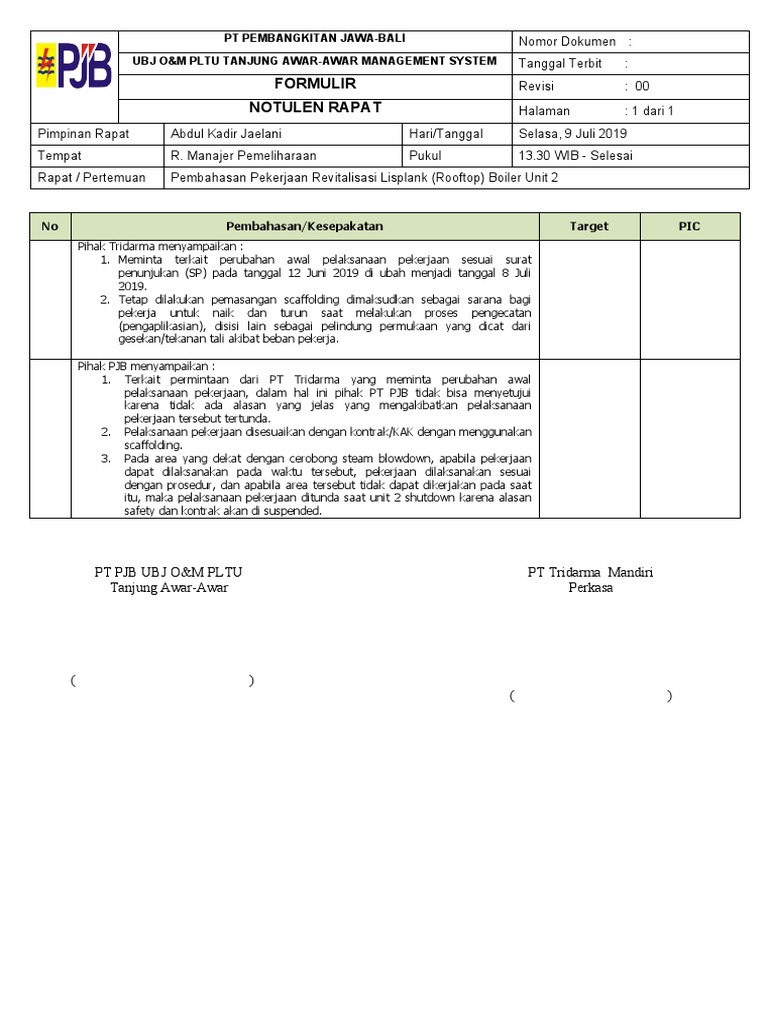 Notulen Meeting | PDF