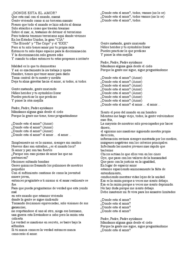 Donde Esta El Amor 1 Pdf Amor