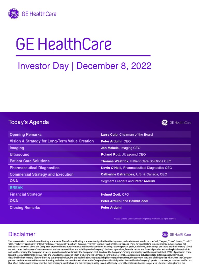 Ge Healthcare Investor Day Presentation | PDF | General Electric ...