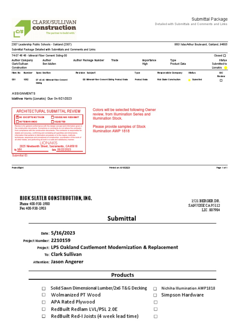 Submittal Package 74-07 46 46-00 - Mineral-Fiber Cement Siding NET ...