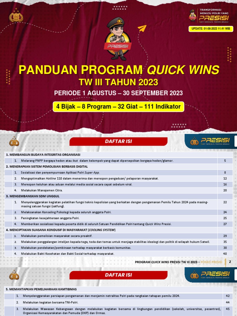 Rev (Share Jajaran) Panduan Quick Wins Presisi TW Iii | PDF | Komputer