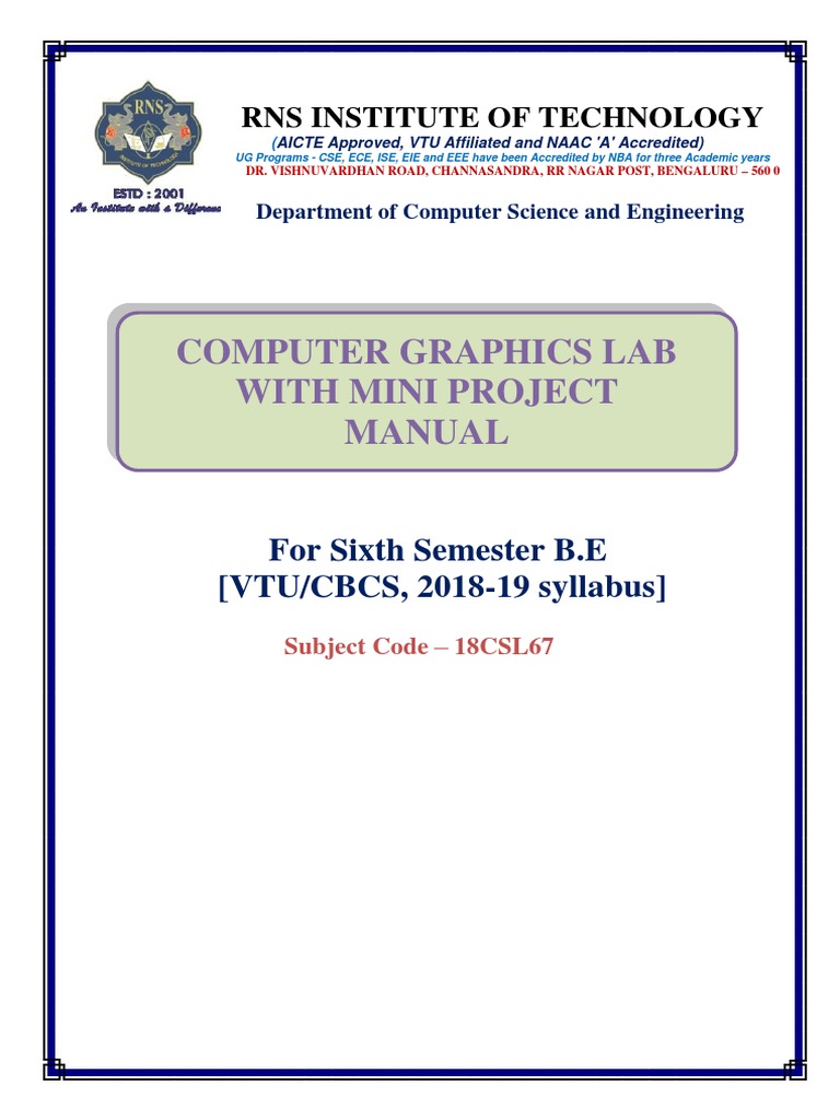 CGV - MANUAL (VTU) Report | PDF | Art | Computers