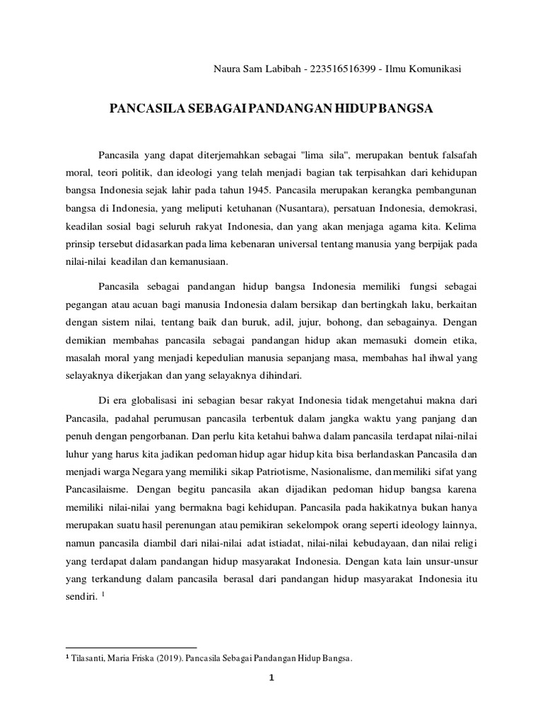 Essay Pendidikan Pancasila Pdf