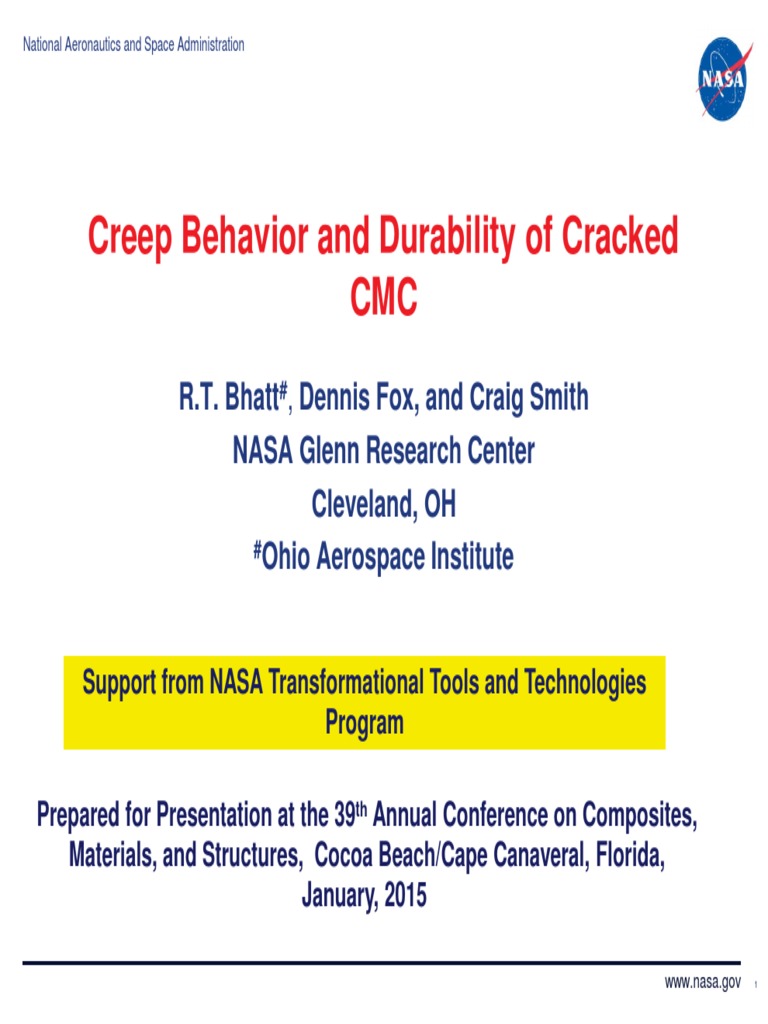 Creep Behavior of CMC _ NASA | PDF | Fracture | Composite Material