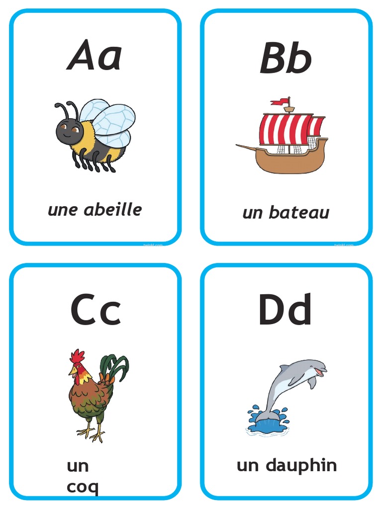 Flashcards de l'alphabet français | PDF | Jeunes adultes