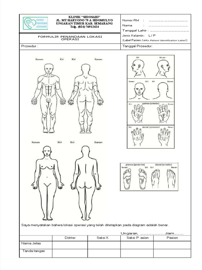 Formulir Penandaan Lokasi Operasi | PDF