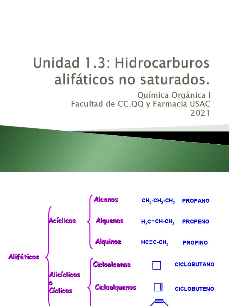 Unidad 1.3 Hidrocarburos alifaticos no saturados 2021 A | PDF | Alqueno ...
