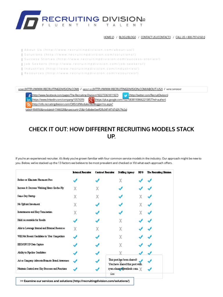 How Different Recruiting Models Stack Up - The Recruiting Division ...