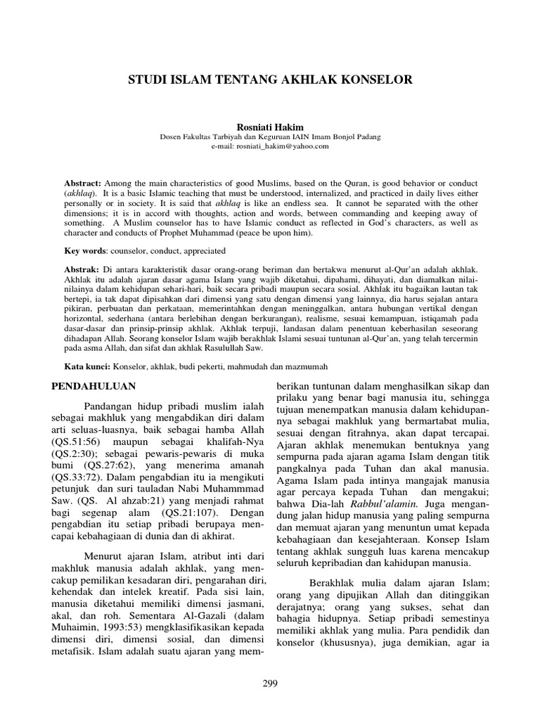 Studi Islam Tentang Akhlak Kon | PDF