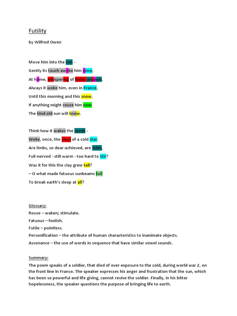 Futility | PDF | Poetry