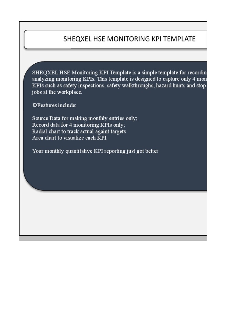 SHEQXEL HSE Monitoring KPI Template | PDF | Audit | Business