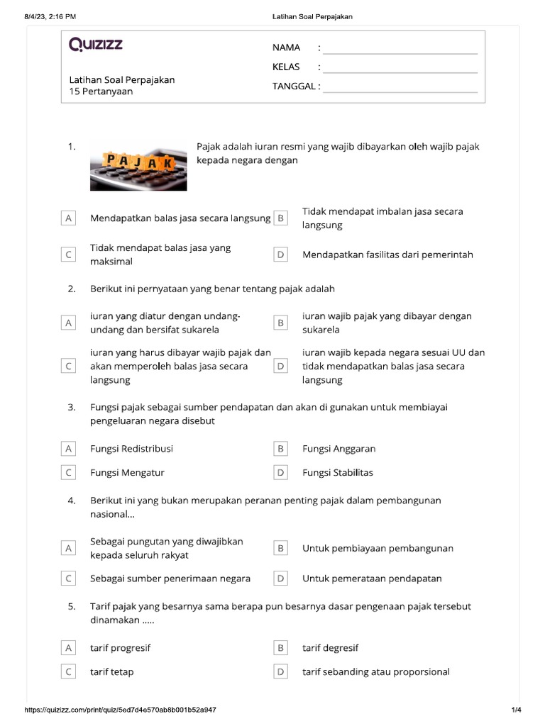 Latihan Soal Perpajakan | PDF