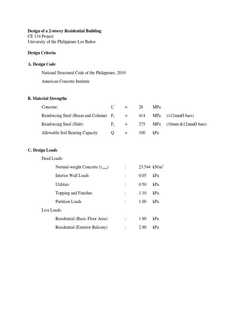 Design Standards for 2-Storey Buildings | PDF | Beam (Structure ...