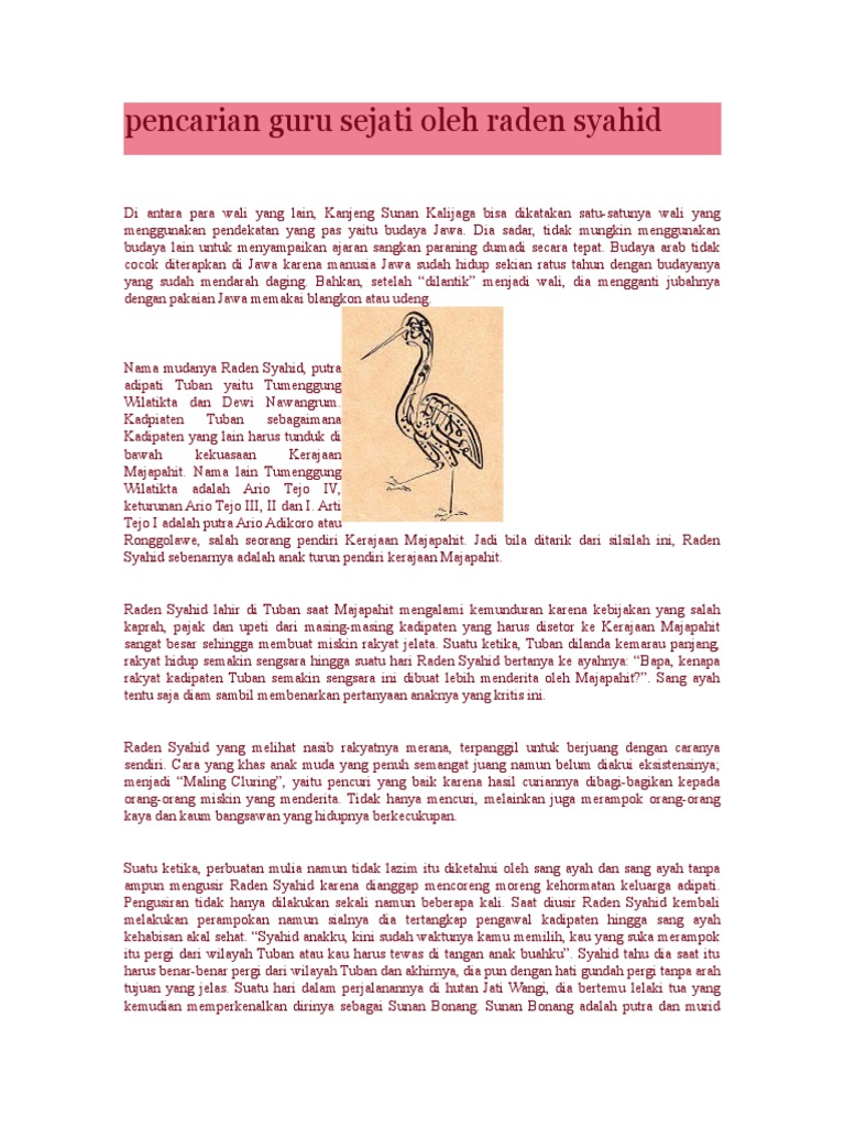 Pencarian Guru Sejati Oleh Raden Syahid | PDF