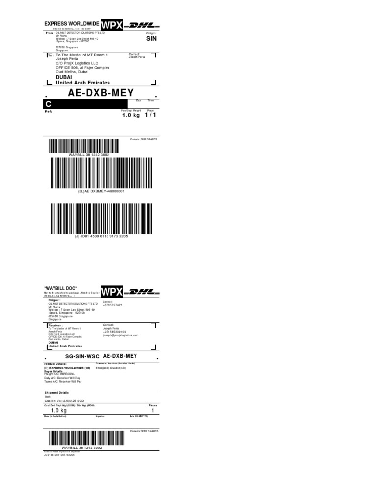 Awb Singapore | PDF | Courier | Service Industries