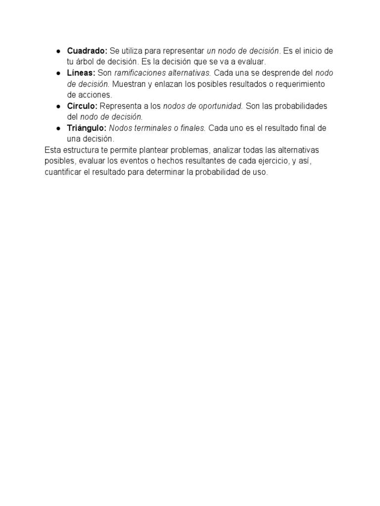 Estructura de un Árbol de Decisión | PDF | Métodos y materiales de ...